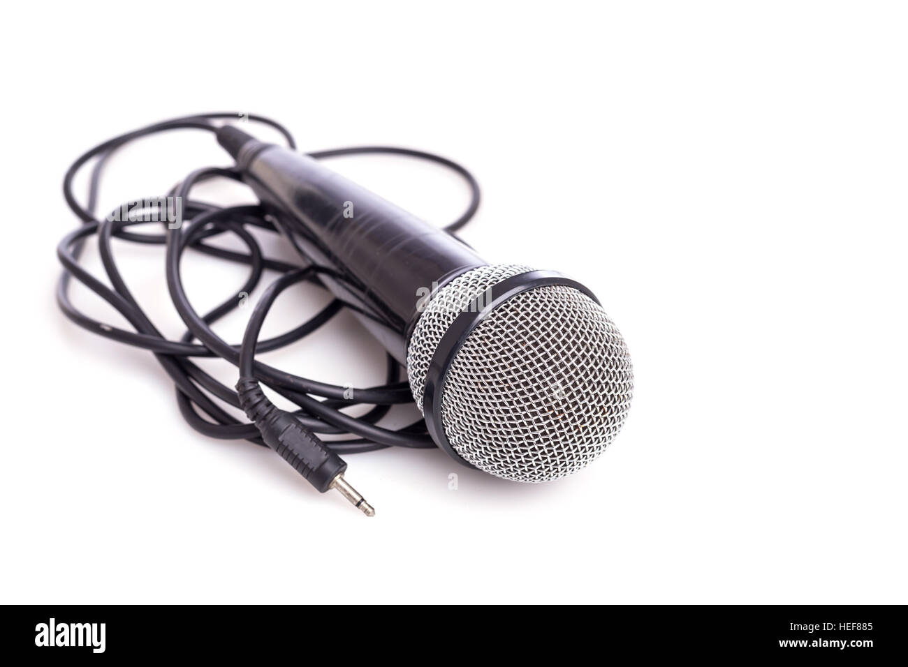 Close up old microphone isolated on white background Stock Photo - Alamy