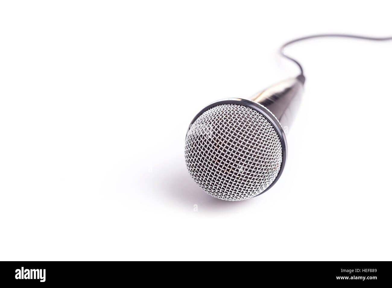 Close up old microphone isolated on white background Stock Photo - Alamy