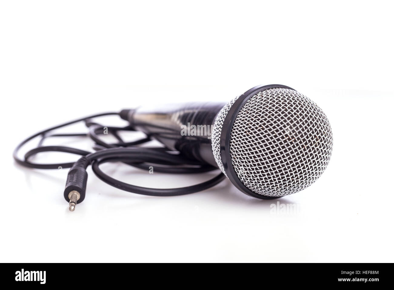 Close up old microphone isolated on white background Stock Photo - Alamy