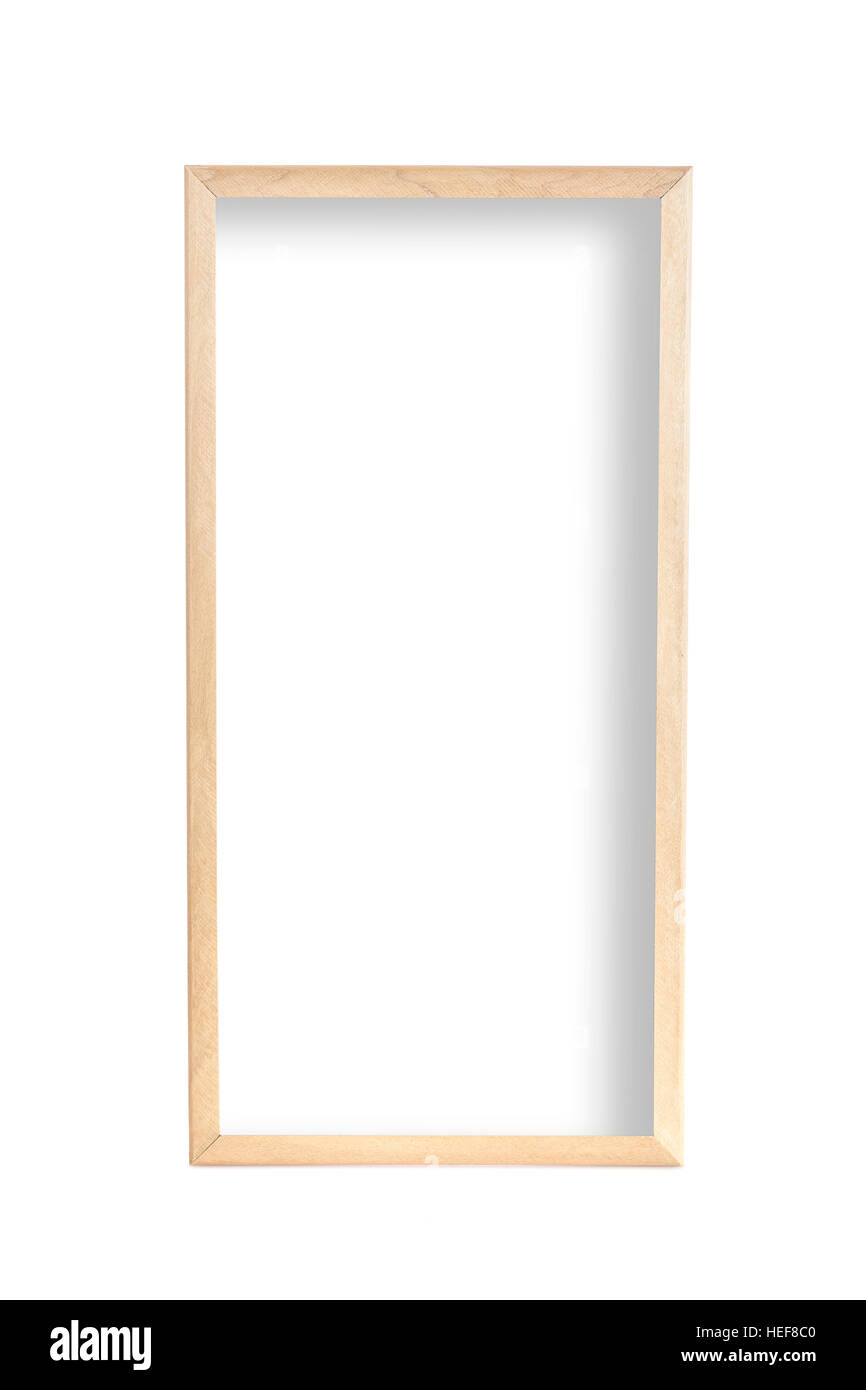 Blank of wooden frame isolated on white background Stock Photo - Alamy