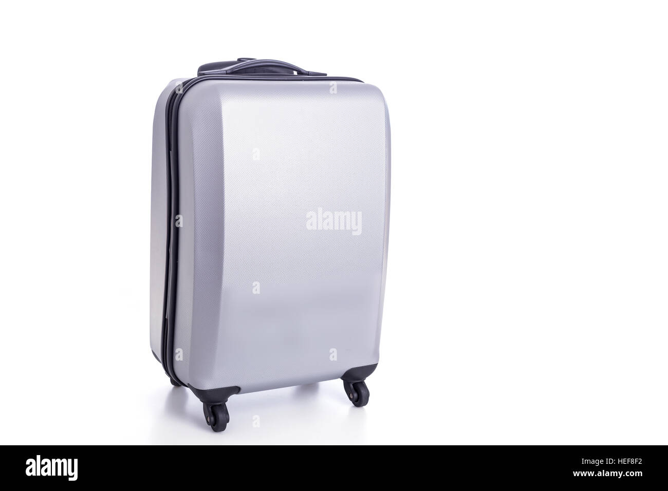 Close up big grey luggage isolated on white background Stock Photo - Alamy