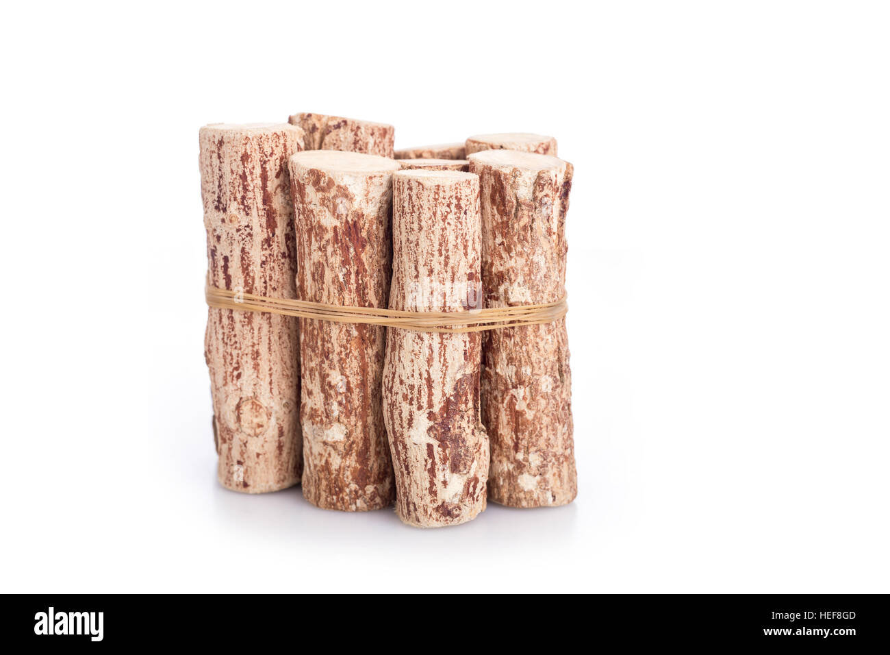 Close up Thanaka wood isolated on white background Stock Photo - Alamy