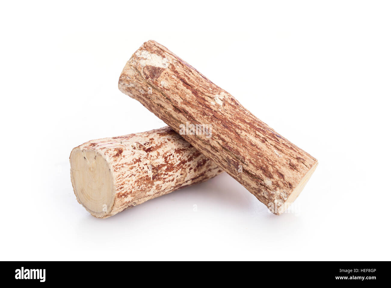 Close up Thanaka wood isolated on white background Stock Photo - Alamy