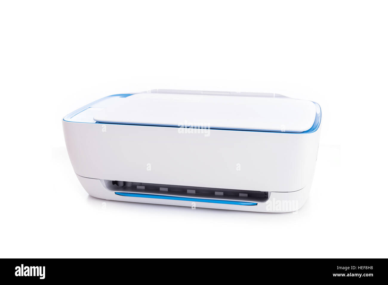 Close up new white printer isolated on white background Stock Photo - Alamy