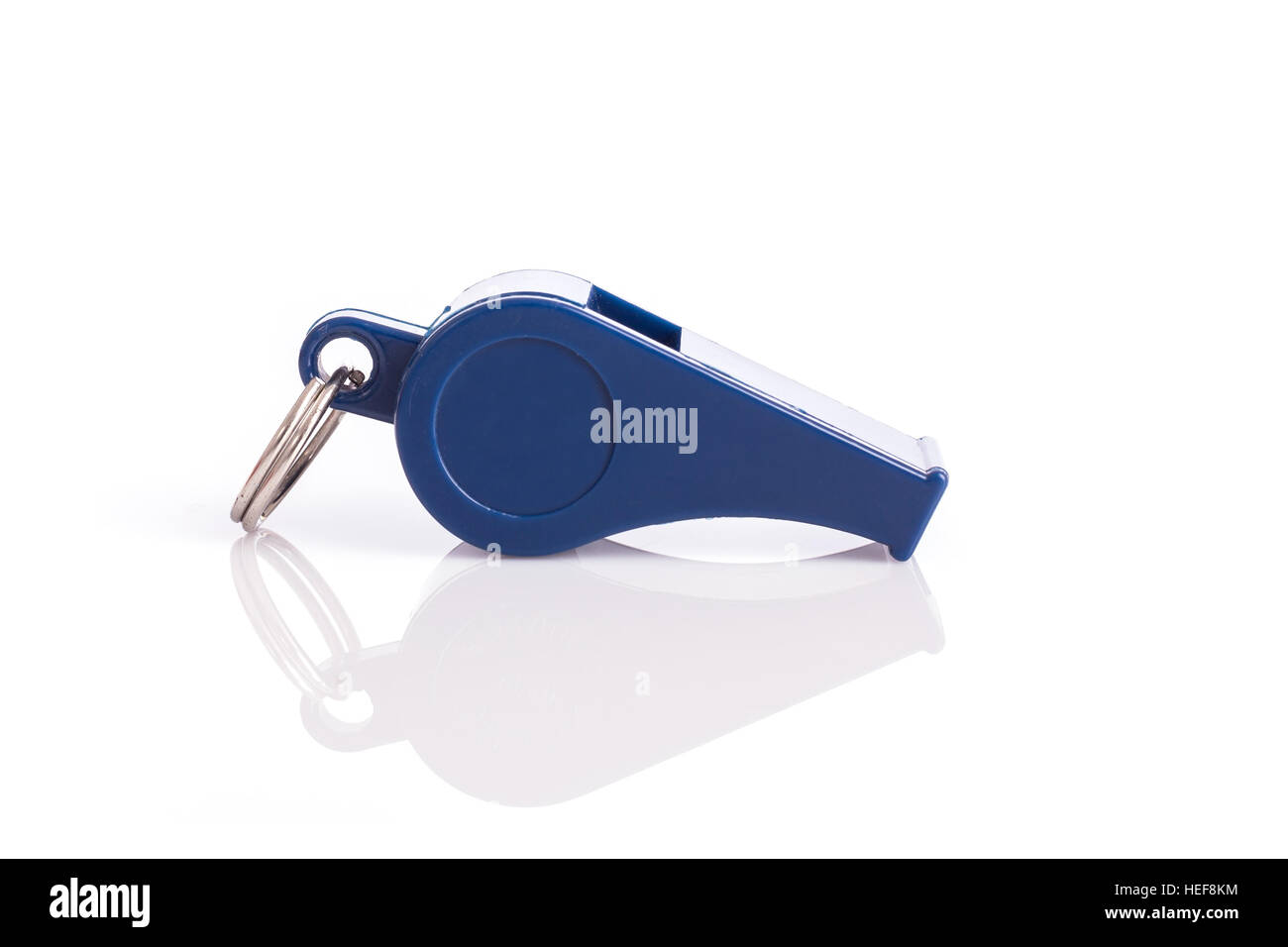 Close up new blue whistle isolated on white background Stock Photo - Alamy