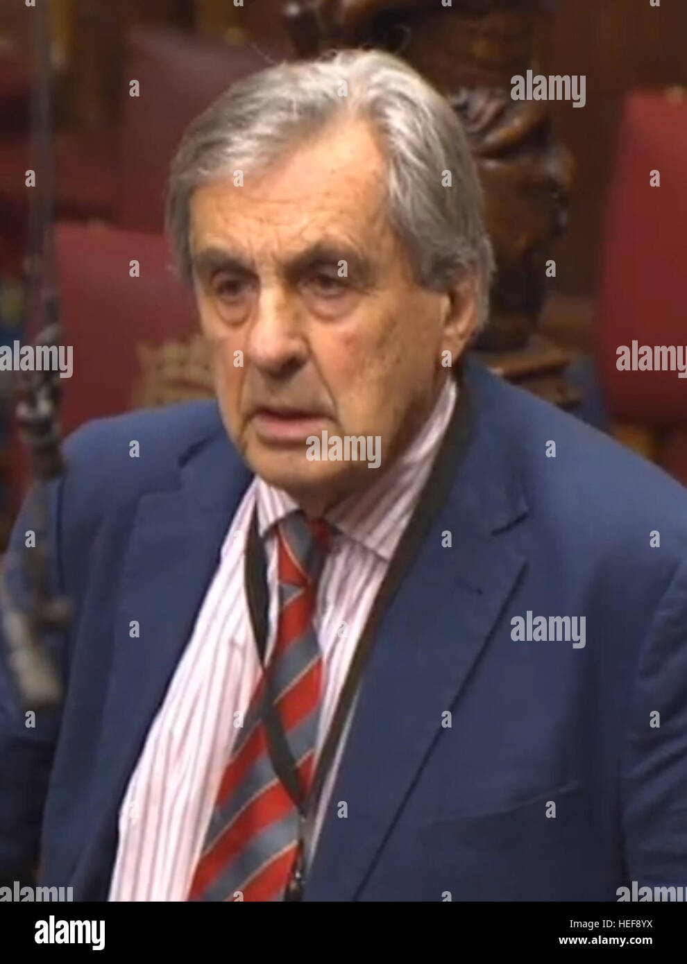 Viscount Falkland speaking in the House of Lords, London, where he ...
