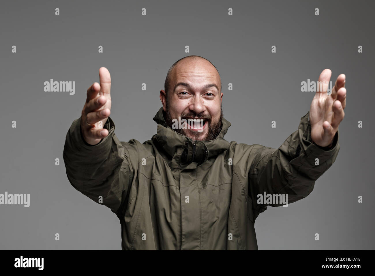 Angry bald man open head hi-res stock photography and images - Alamy