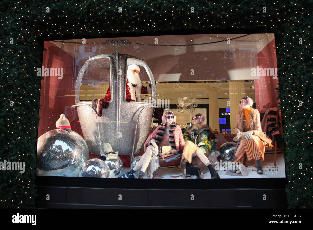 Oxford Street stores Marks & Spencer and Selfridges Christmas window ...
