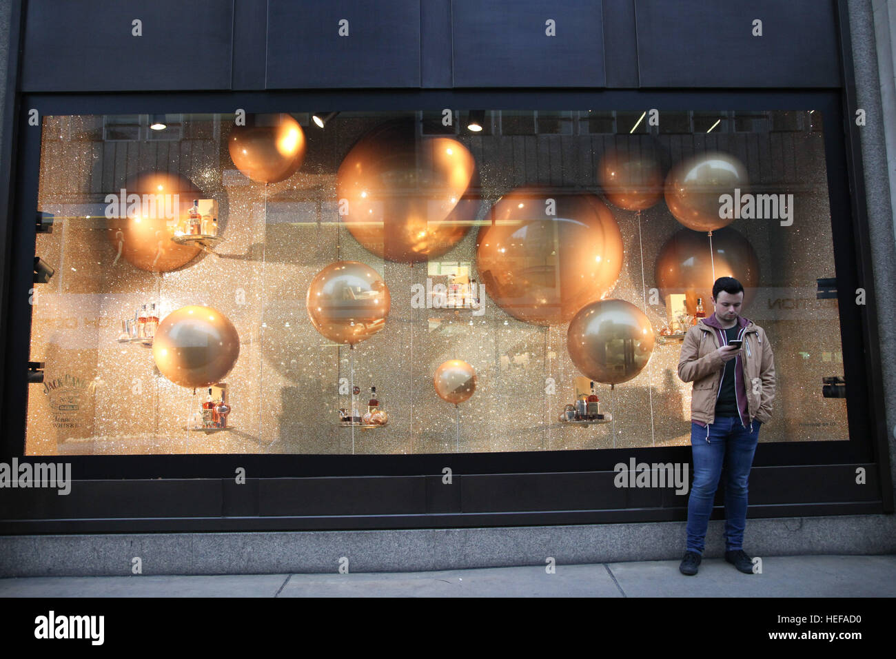 Oxford Street stores Marks & Spencer and Selfridges Christmas window ...