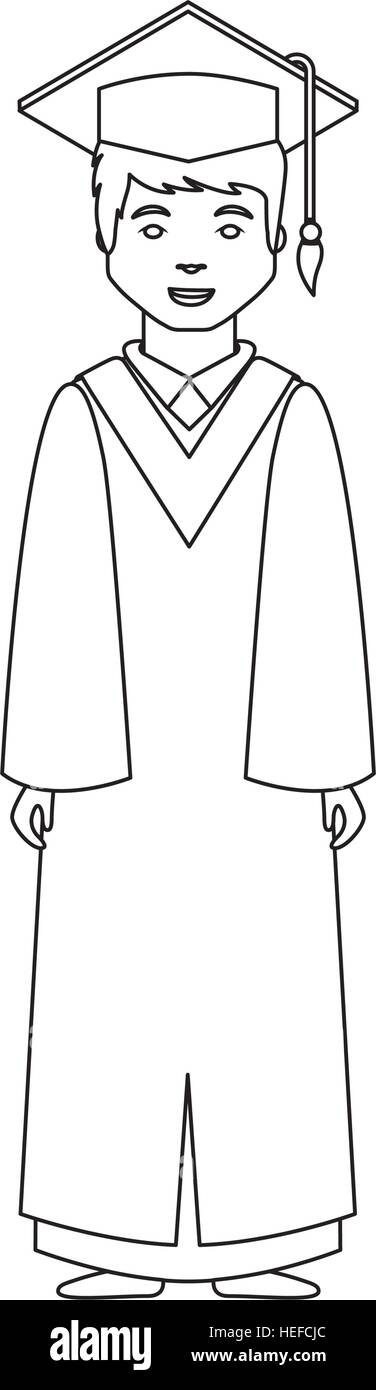 student with graduation uniform vector illustration design Stock Vector ...