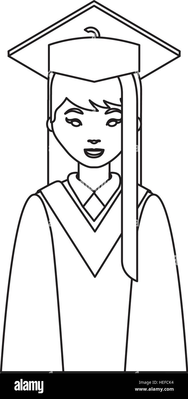 student with graduation uniform vector illustration design Stock Vector ...