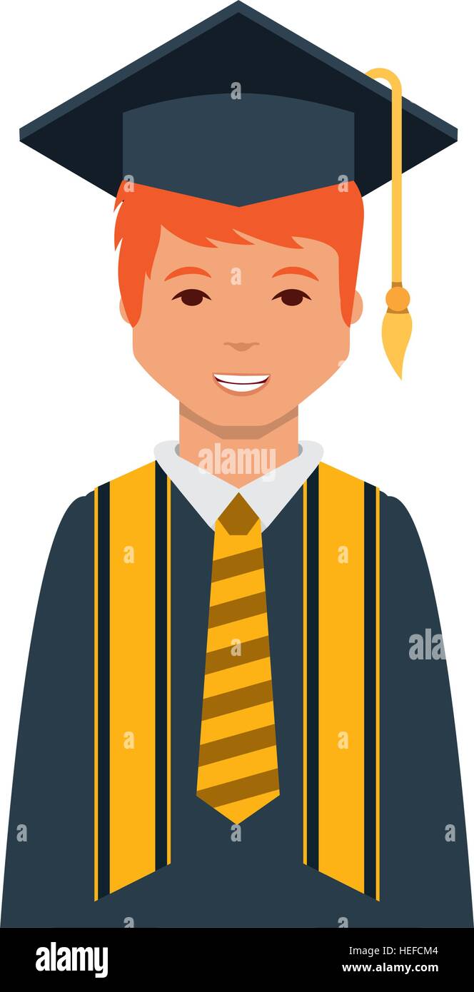 student with graduation uniform vector illustration design Stock Vector ...