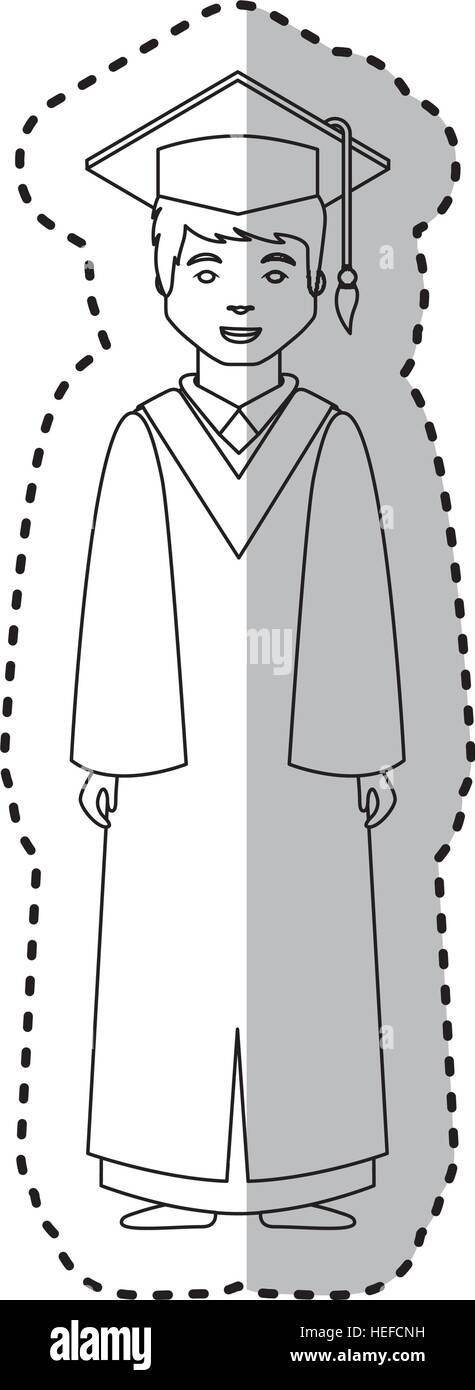 student with graduation uniform vector illustration design Stock Vector ...
