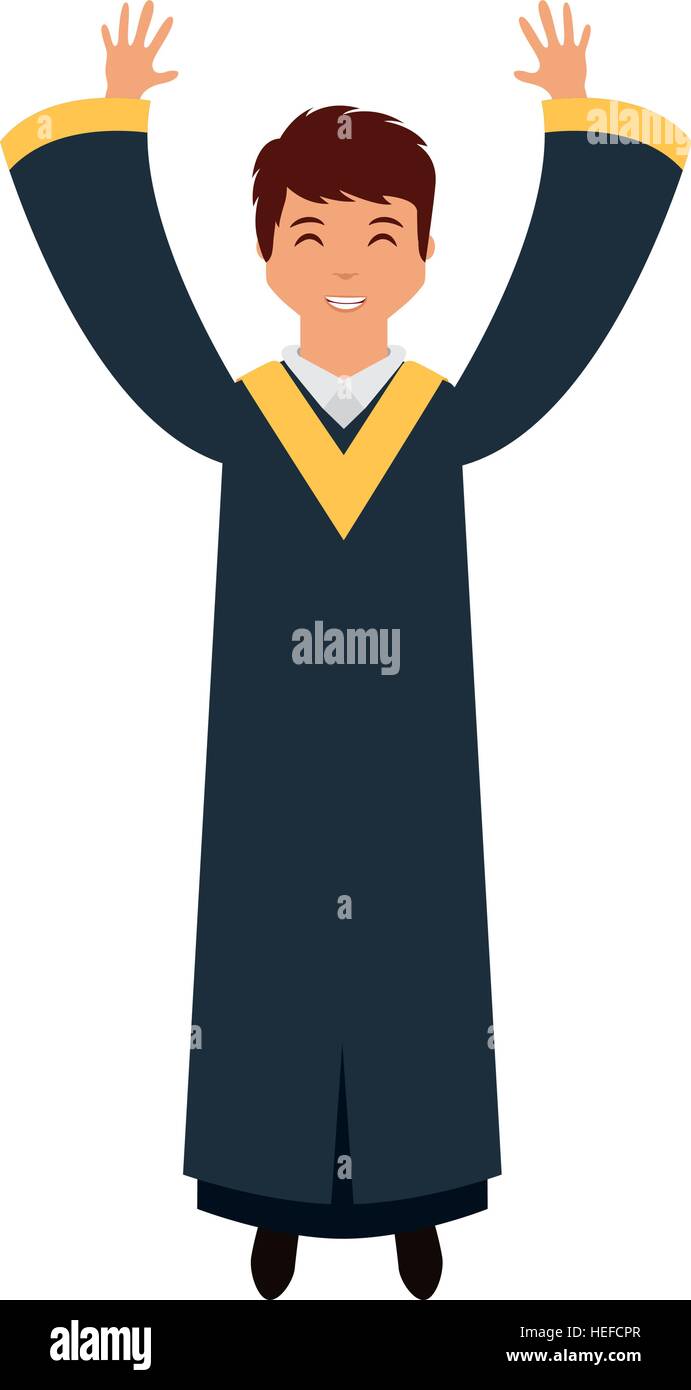 student with graduation uniform vector illustration design Stock Vector ...