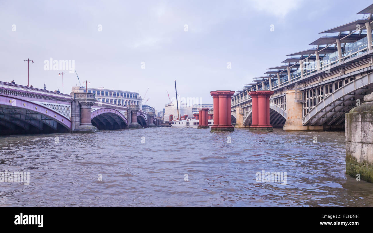 Blackfriars bridges over the river thames, London Stock Photo - Alamy