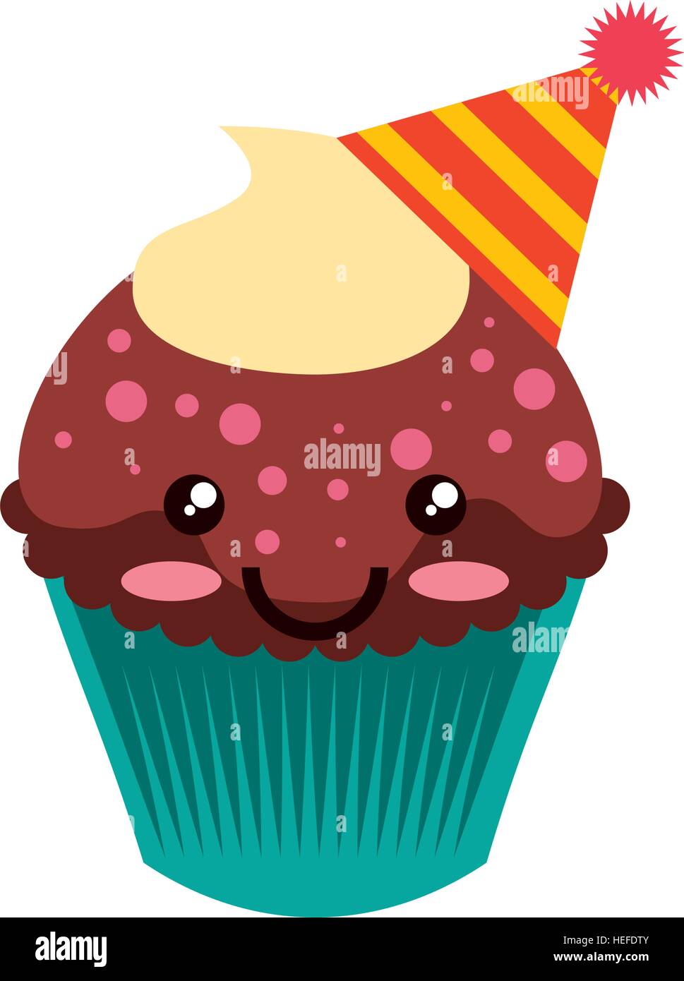 delicious cupcake character kawaii vector illustration design Stock ...
