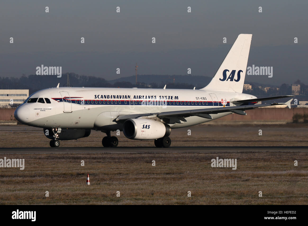 Stuttgart, Germany – December 13, 2016: SAS, Airbus A319 in Retro ...
