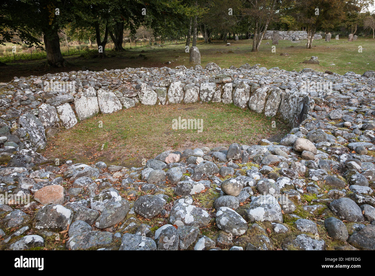 Central Ring Cairn at Balnuaran of Clava in Scotland Stock Photo - Alamy