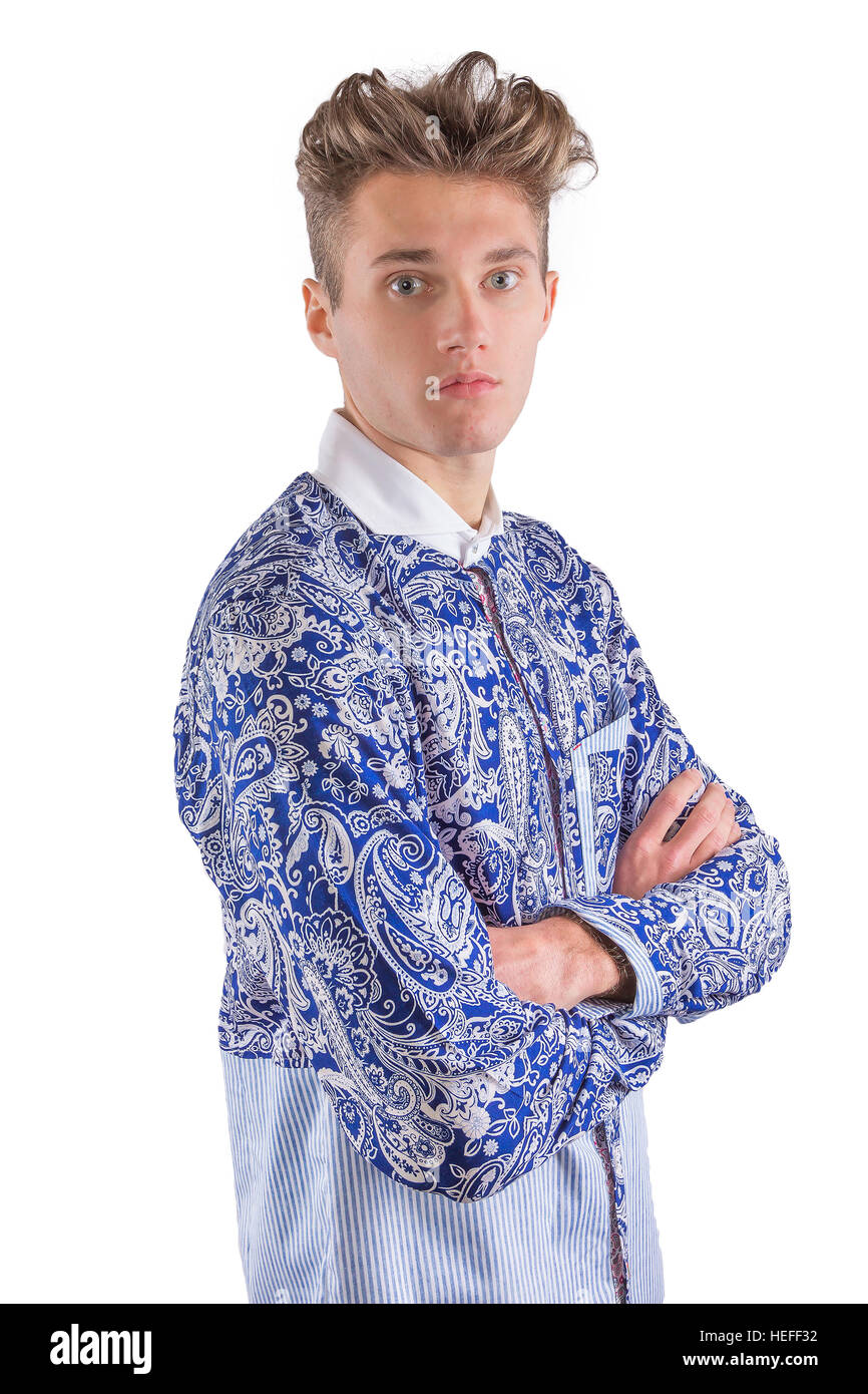 Man in patterned shirt hi-res stock photography and images - Alamy