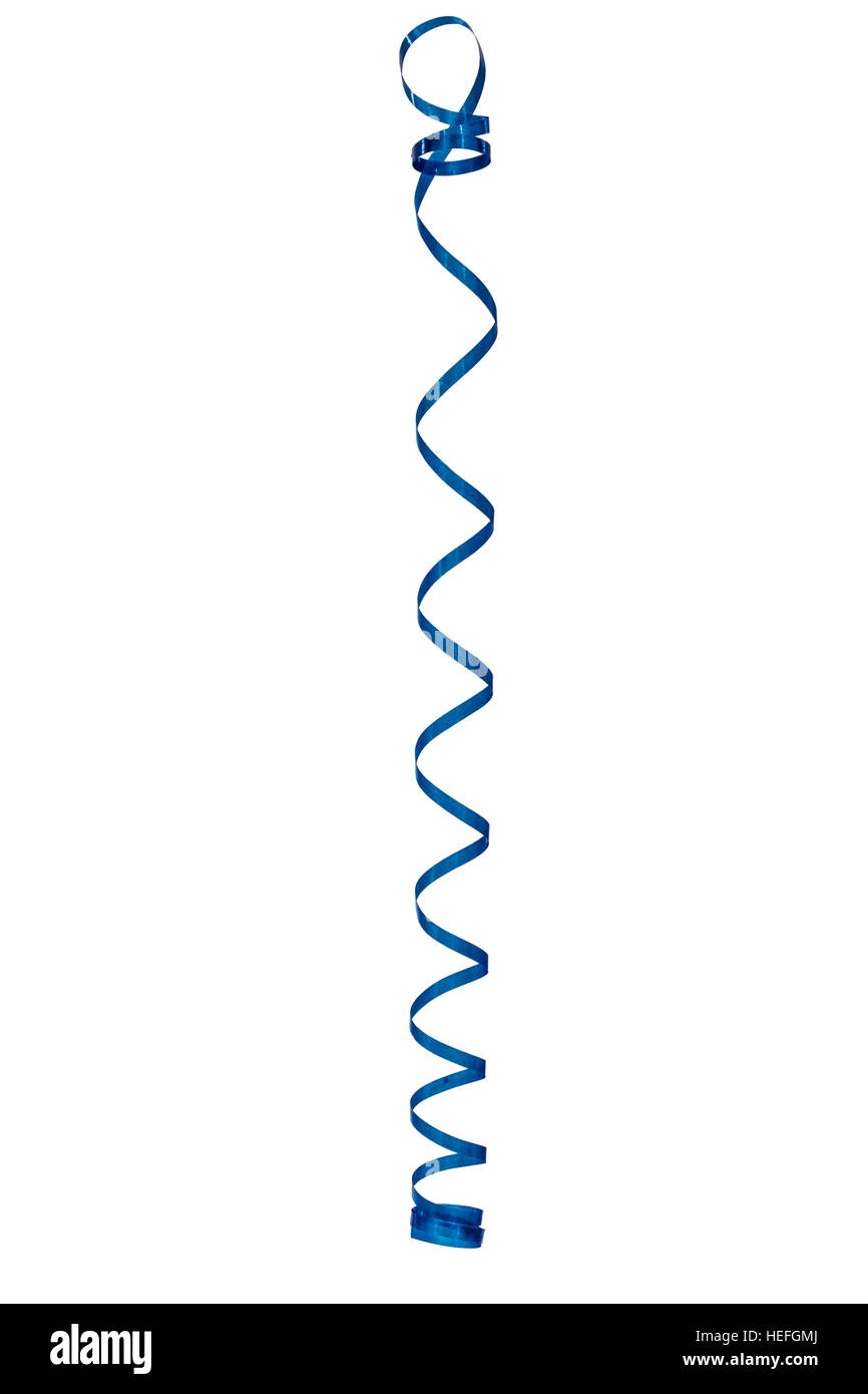 Blue streamer, isolated on a white background Stock Photo - Alamy