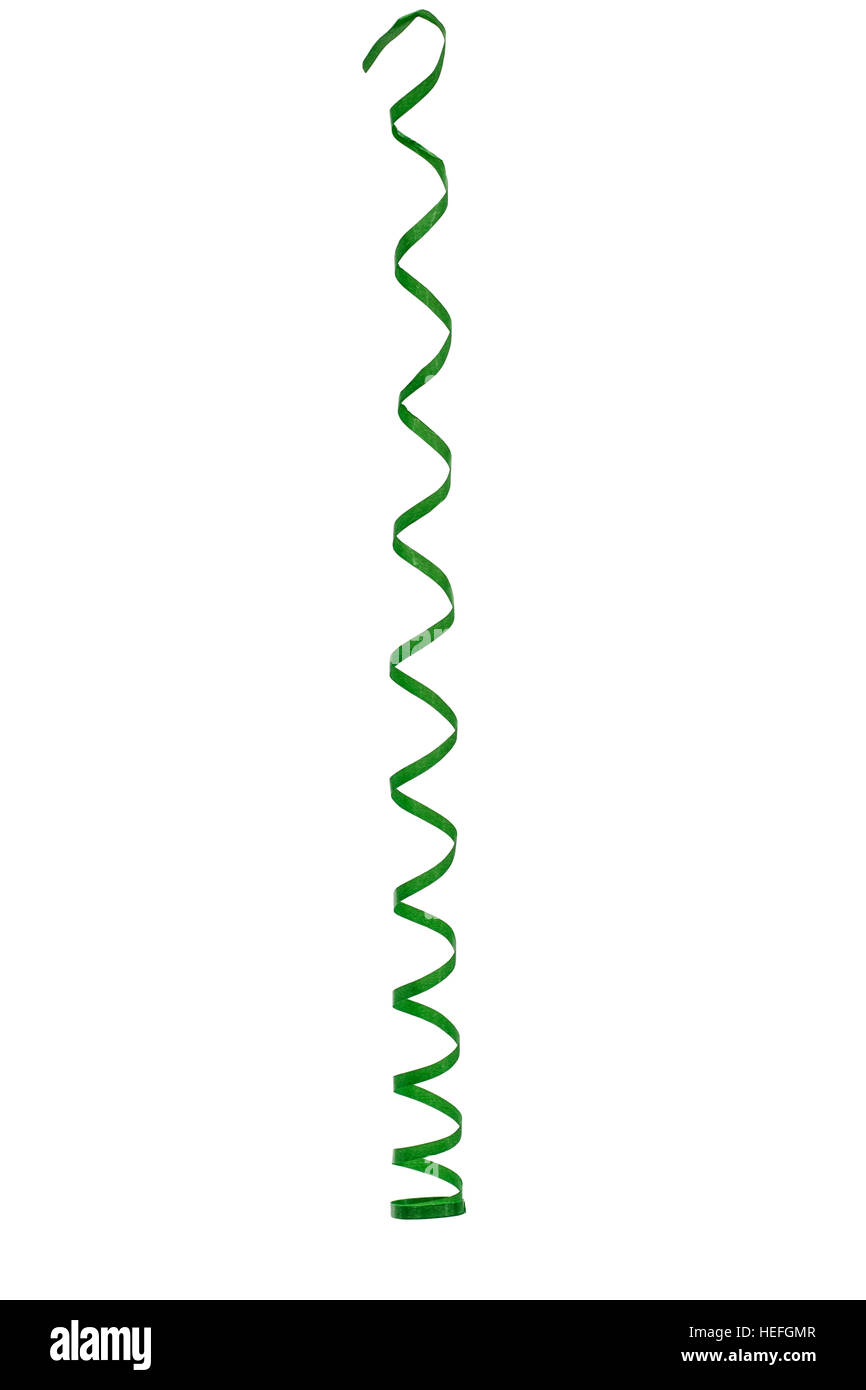 Green streamer, isolated on a white background Stock Photo - Alamy