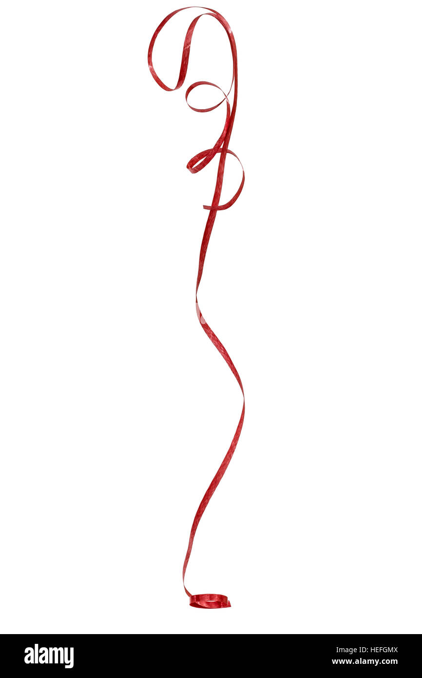 Red streamer, isolated on a white background Stock Photo - Alamy