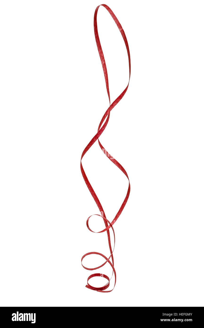 Red streamer, isolated on a white background Stock Photo - Alamy