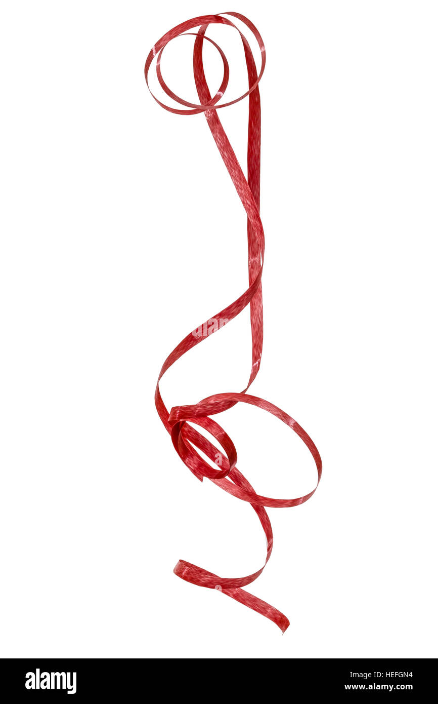 Red streamer, isolated on a white background Stock Photo - Alamy