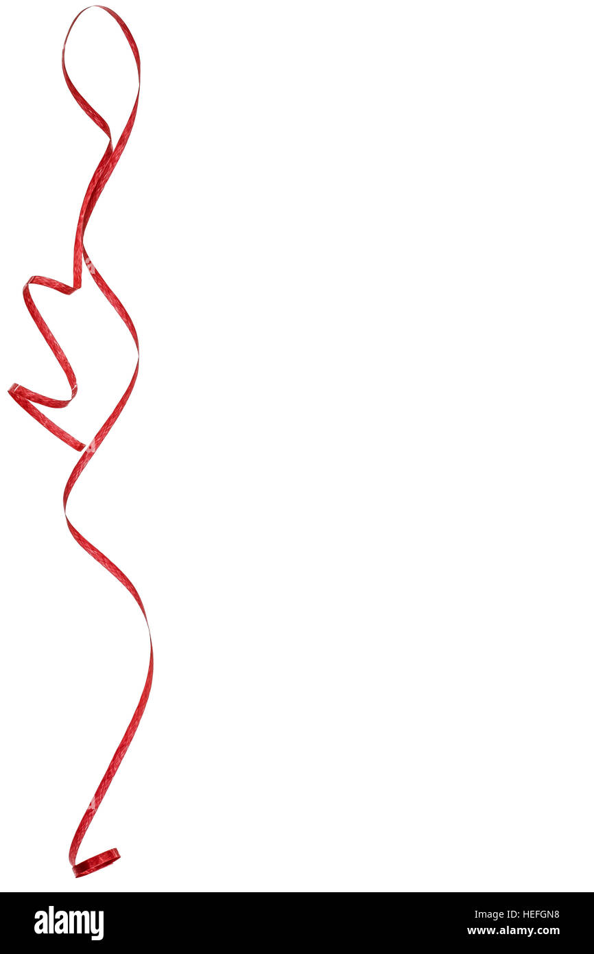 Red streamer, isolated on a white background Stock Photo - Alamy