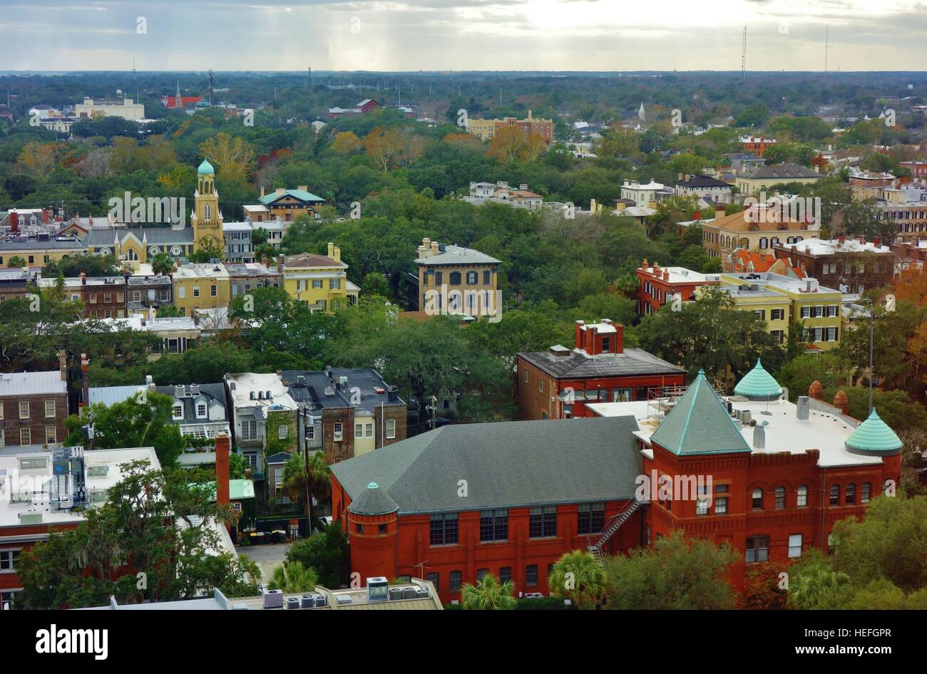 View of the Historic District in Savannah, Georgia, in the American ...