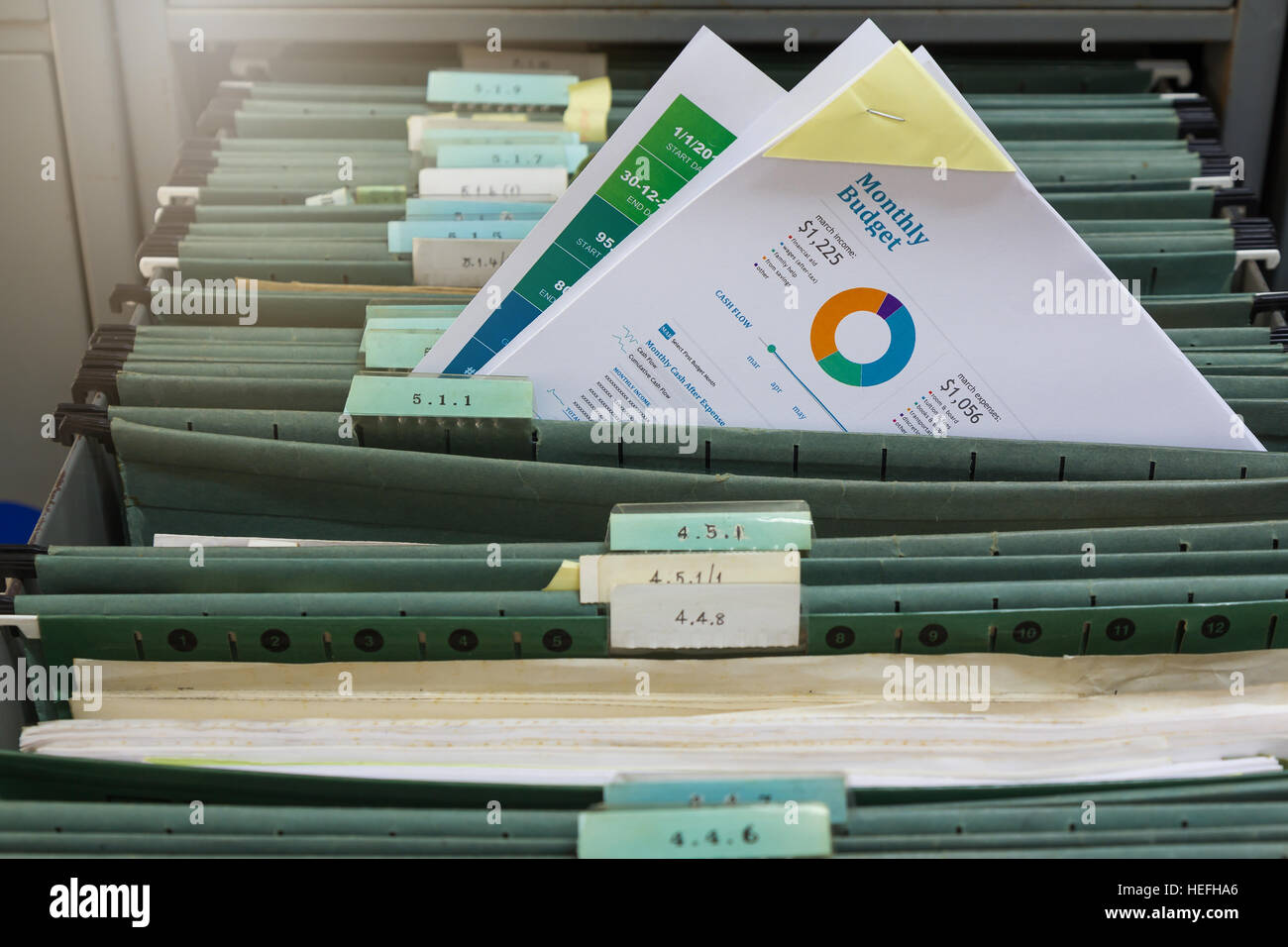 New report file in old filing cabinet Stock Photo - Alamy