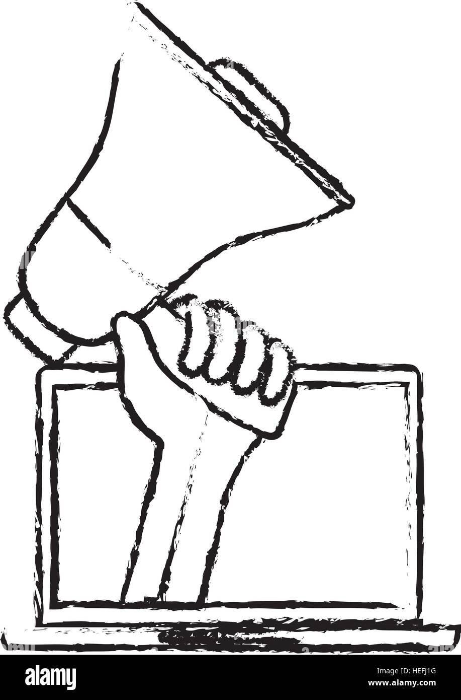 Bullhorn announce device icon vector illustration graphic Stock Vector ...