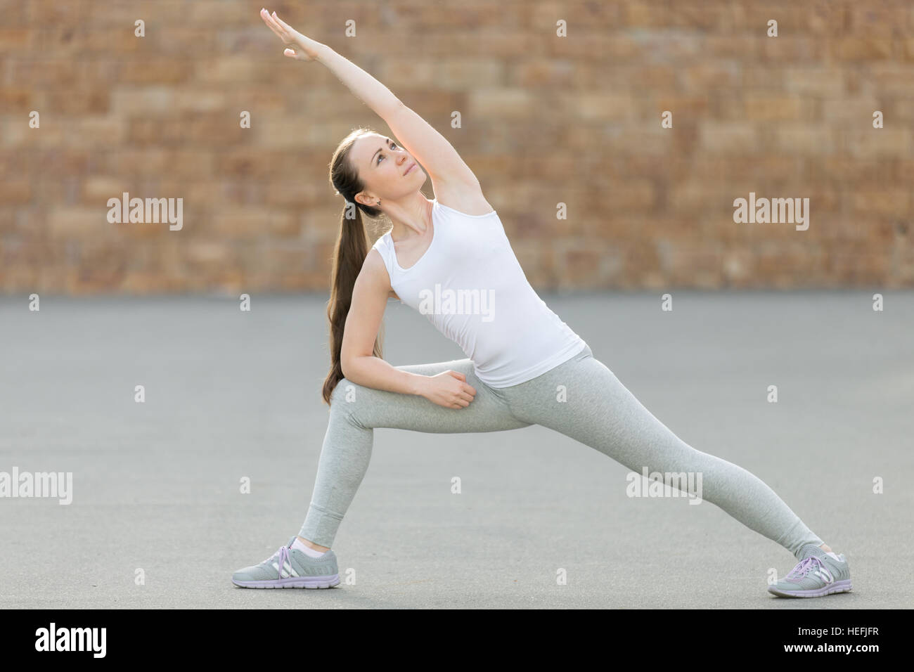 Extended Side Angle pose Stock Photo - Alamy