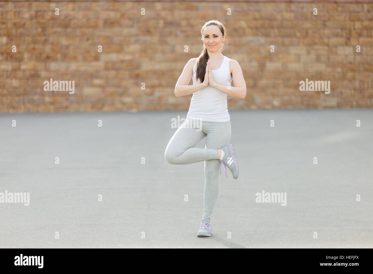 Tree yoga pose Stock Photo - Alamy