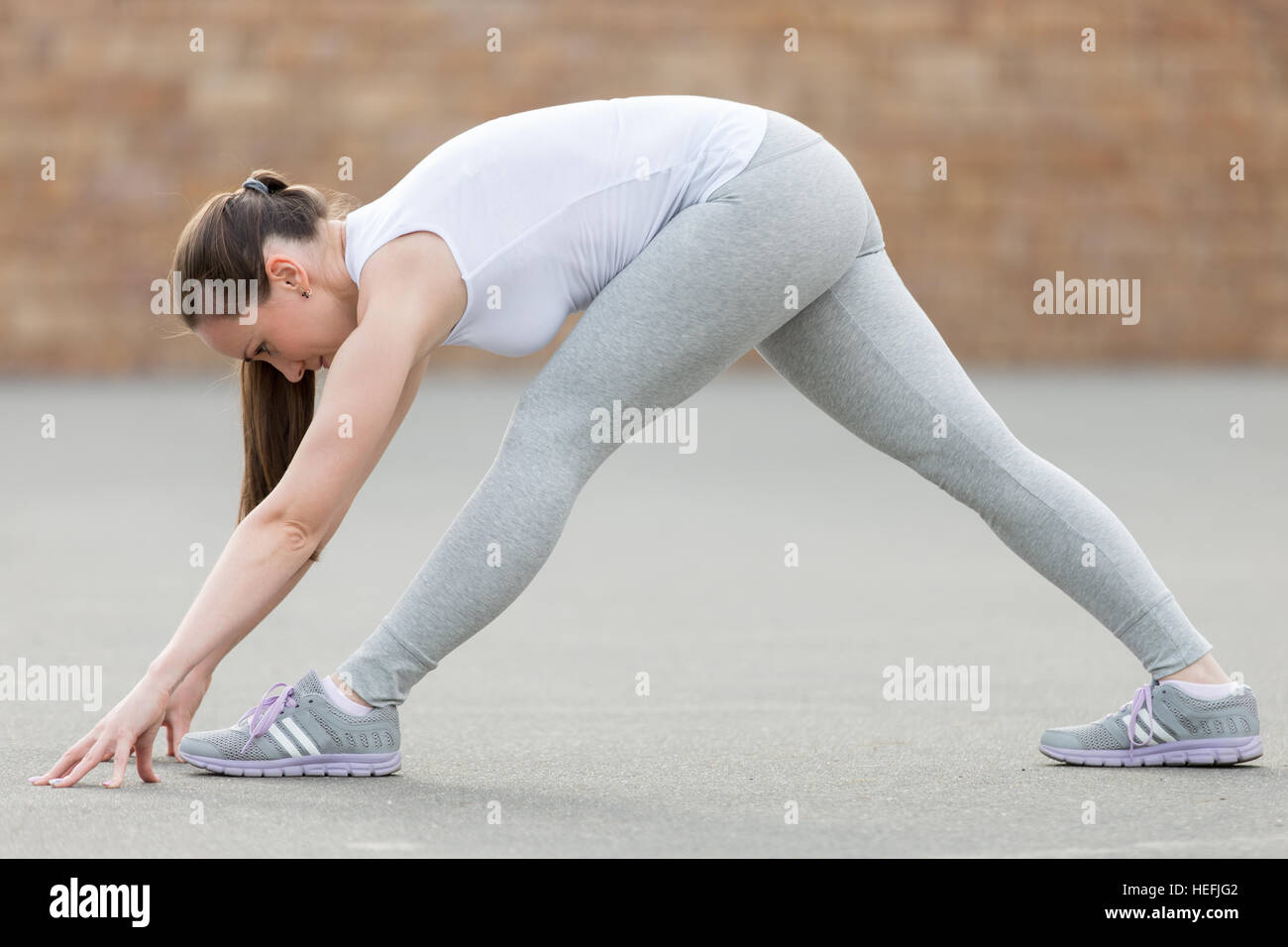 Pyramid yoga pose Stock Photo - Alamy
