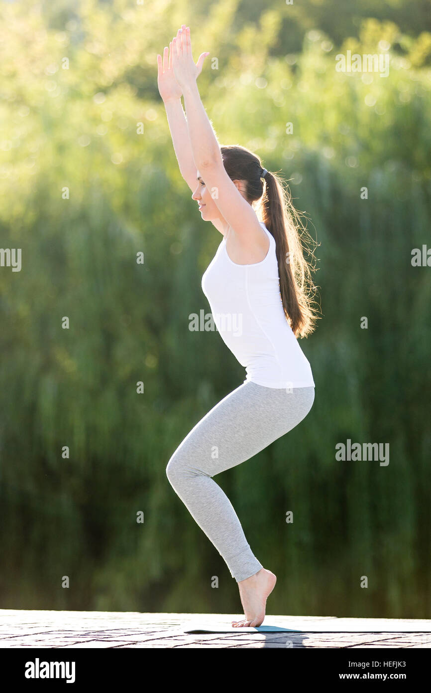 Standing in Chair exercise Stock Photo - Alamy