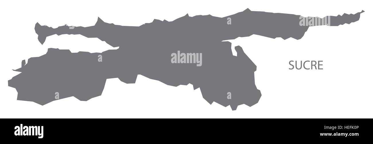 Sucre Venezuela Map in grey Stock Vector Image & Art - Alamy