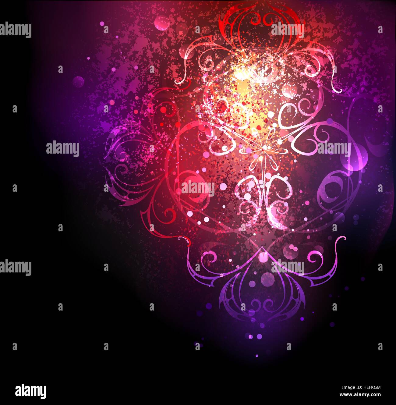 Bright , glowing pink background with shabby texture and oriental ...