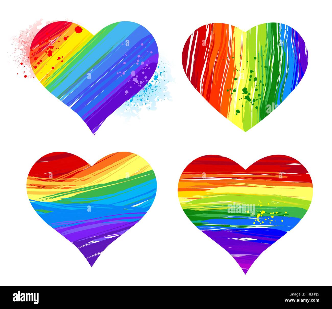 Watercolor love hearts set Stock Vector Images - Alamy