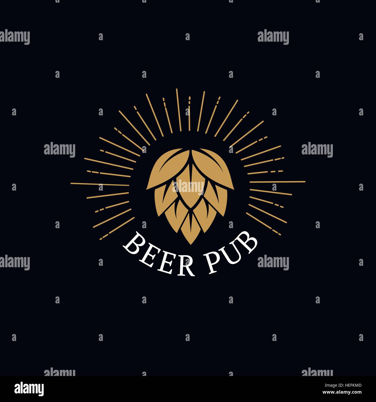 Beer Pub hand drawn lettering logo, label, badge for bar, beer festival ...