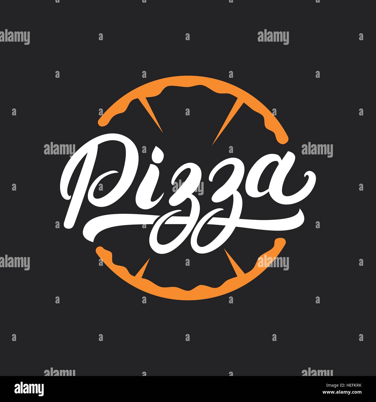 Pizza hand written lettering logo, label, badge. Emblem for fast food ...