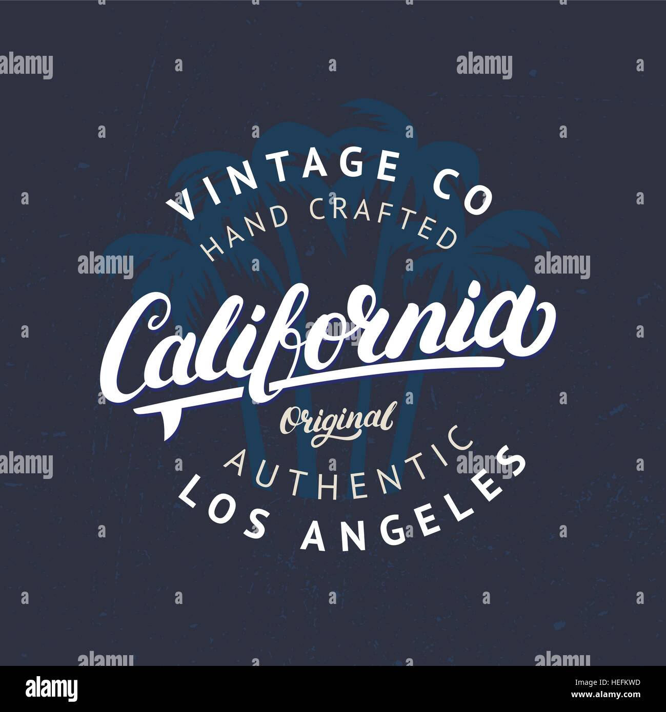 California hand written lettering with palms background. Tee apparel ...