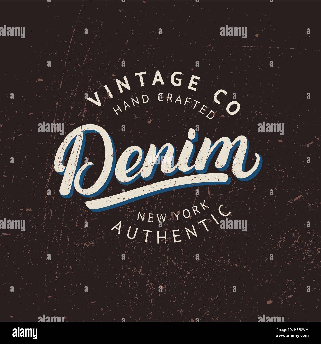 Denim hand written lettering. Apparel design. Wear tee print, label ...