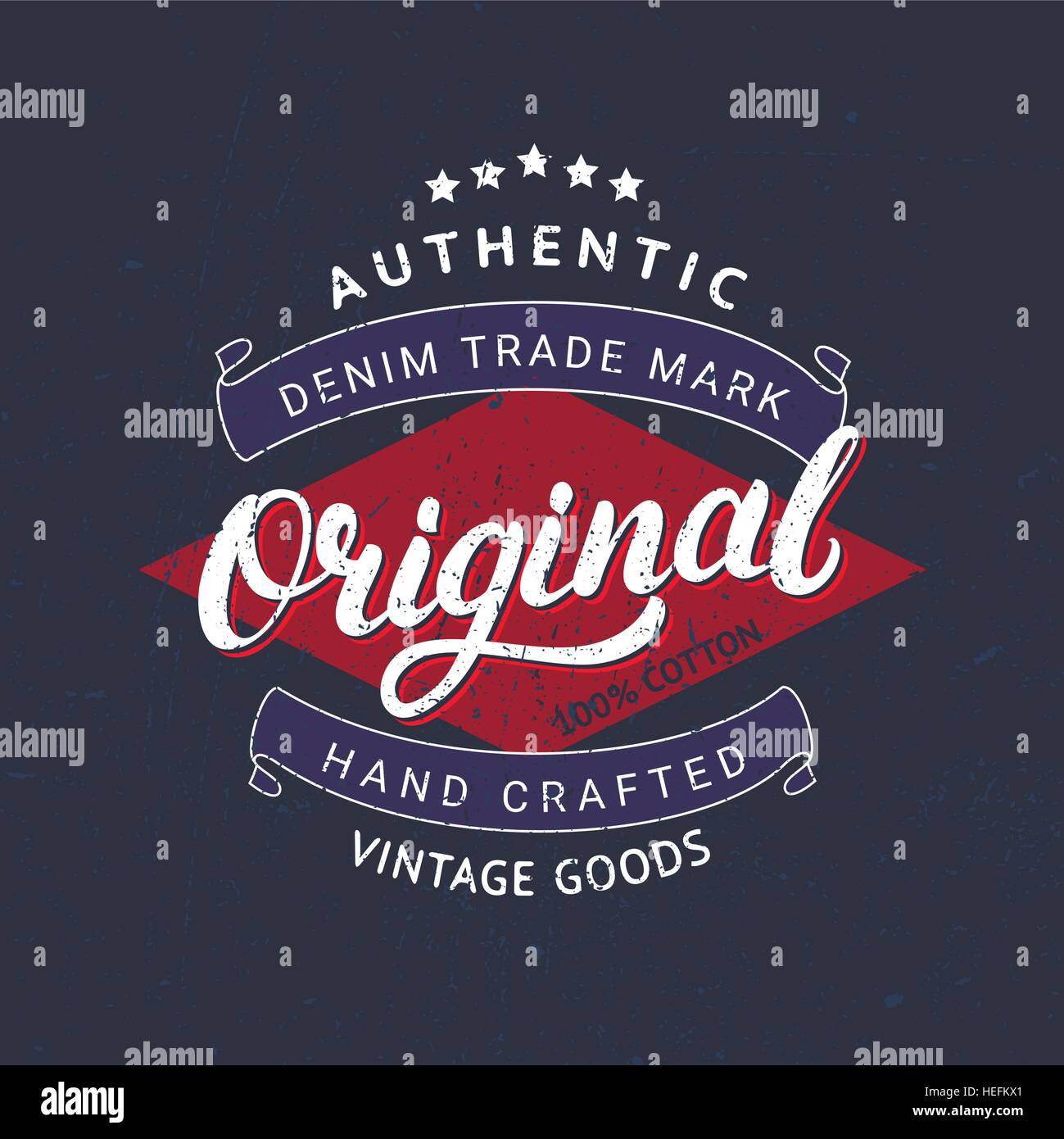 Original hand written lettering for label, badge, tee print. Denim wear ...