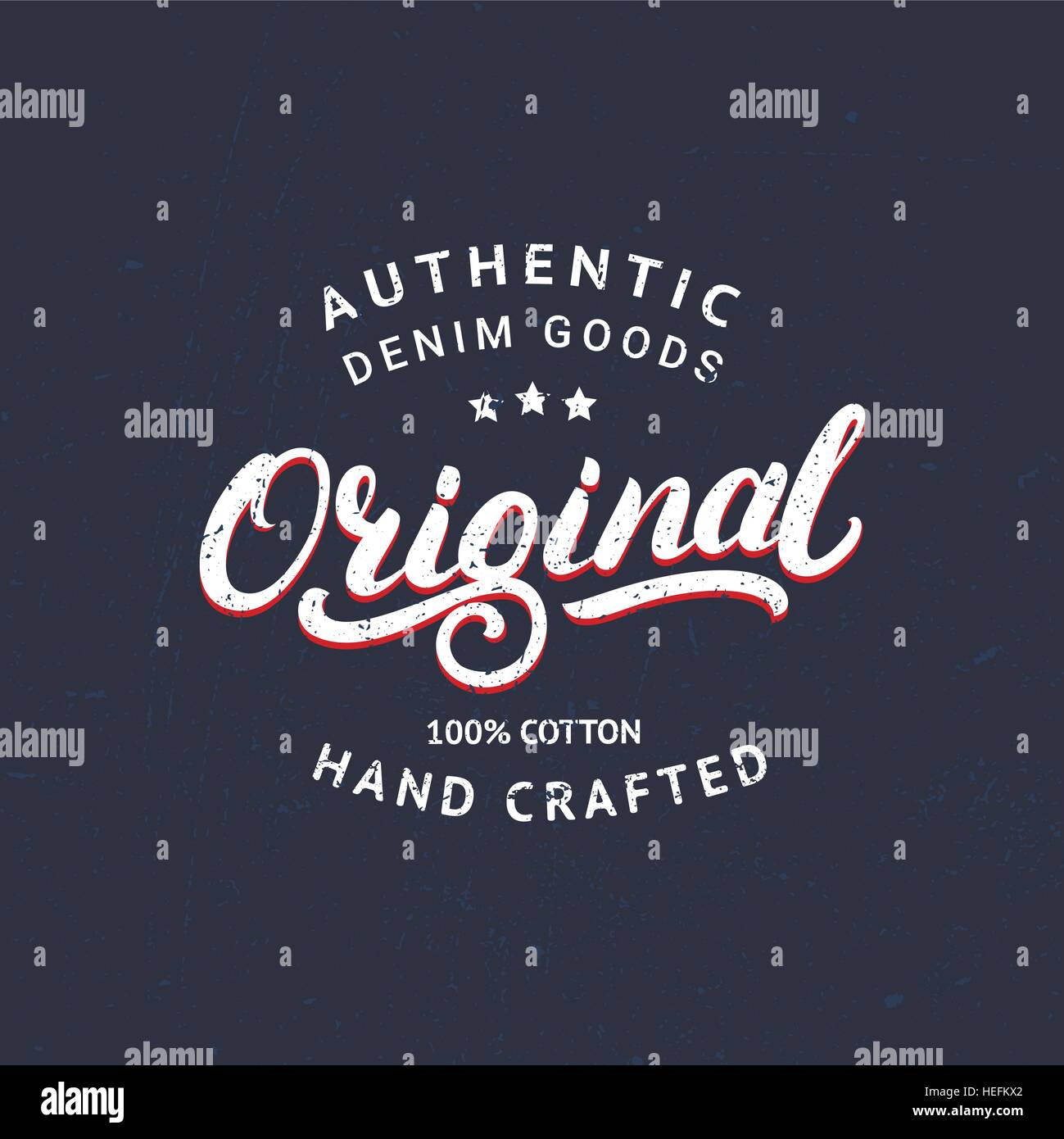 Original hand written lettering for label, badge, tee print. Denim wear ...