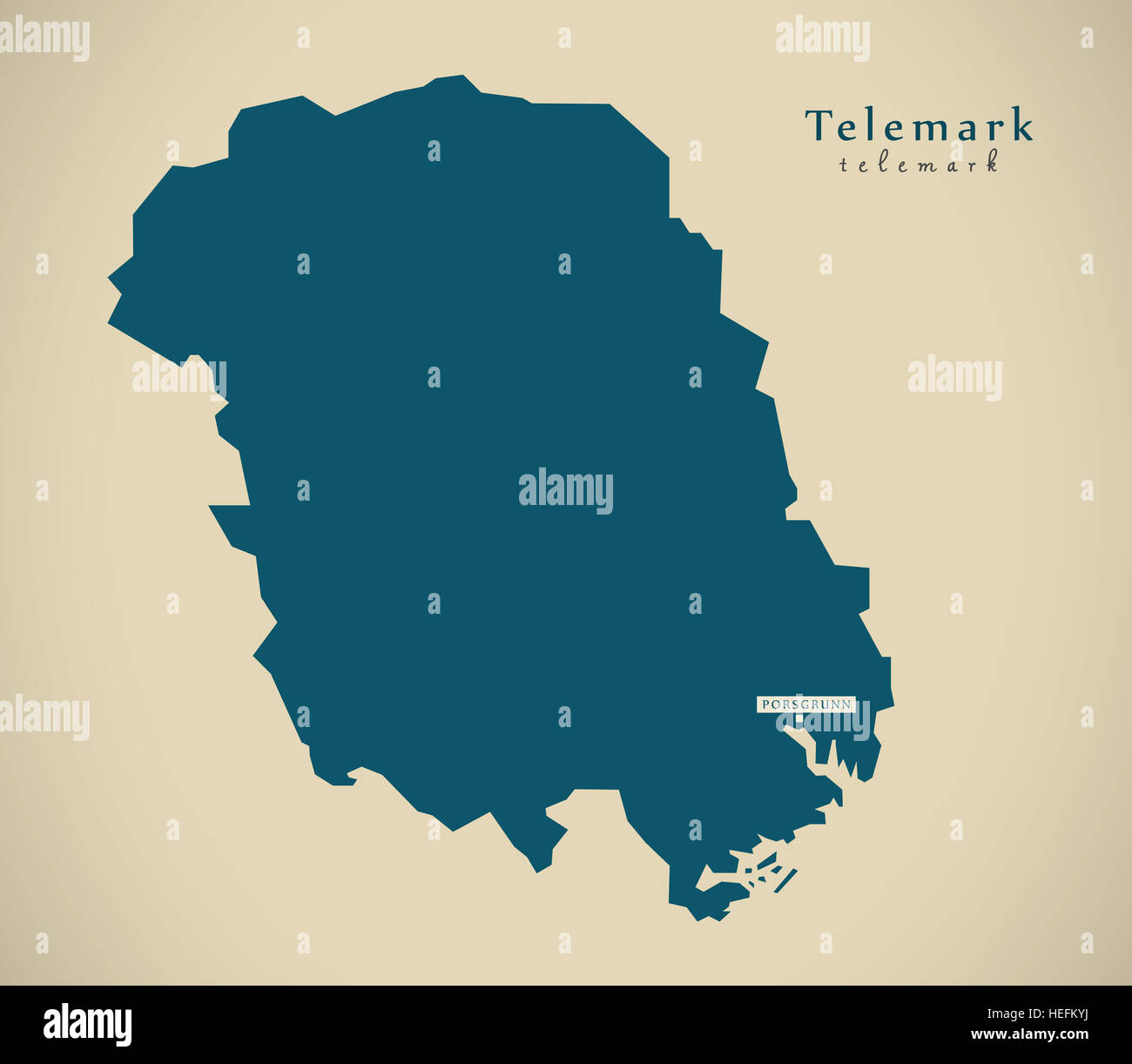 Modern Map - Telemark Norway NO illustration Stock Photo - Alamy