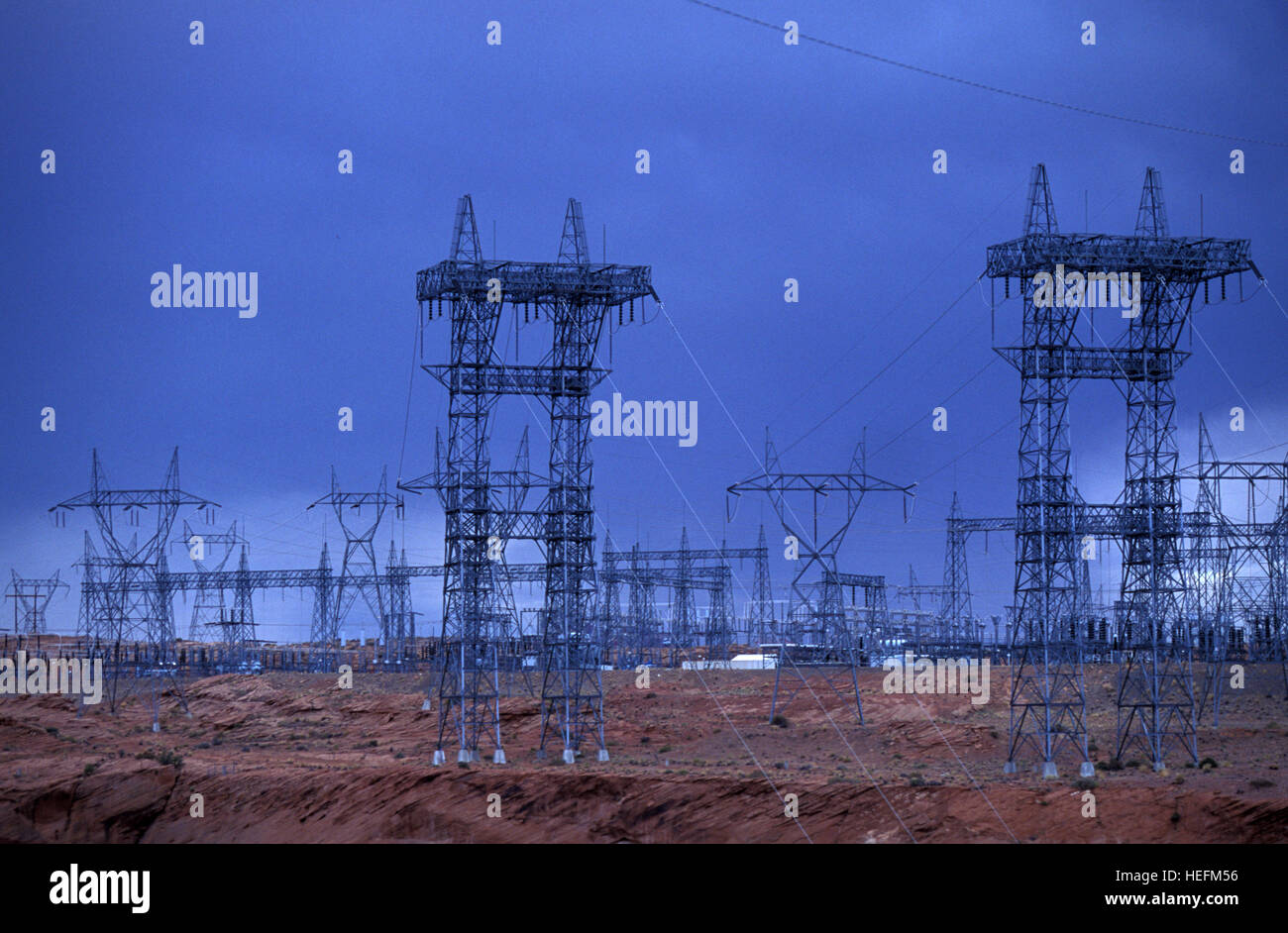 Electric grid from the Dam in Glen Canyon National Recreation Area ...