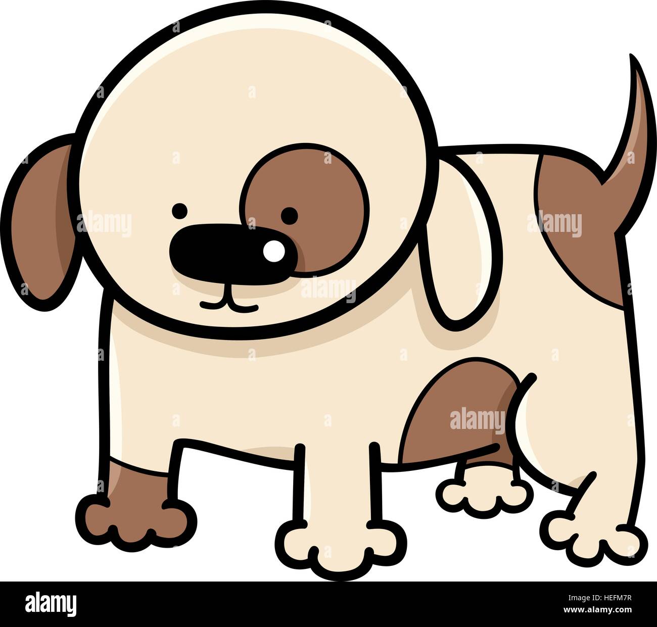 Cartoon Illustration of Cute Little Dog or Puppy Animal Character Stock ...