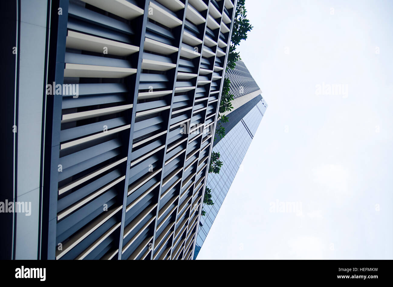 Steel blue glass high rise building skyscrapers, industrial ...