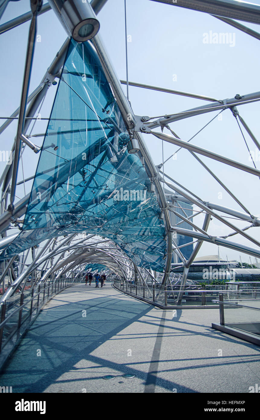 Glass ceiling footbridge with metal structures Stock Photo - Alamy